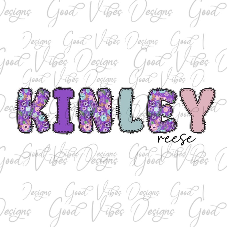 Custom Floral Name Png, Purple Vintage Floral Font, Custom Floral Name ...