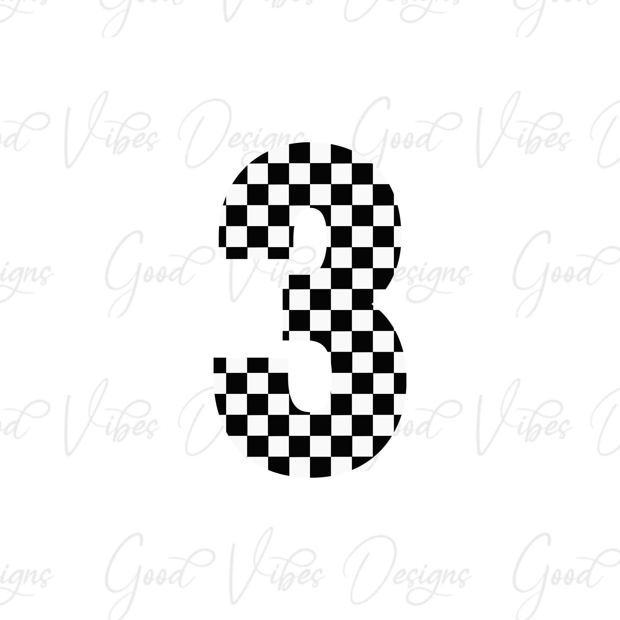 Checkered Flag Themed Numbers PNG Download Sublimation - Etsy