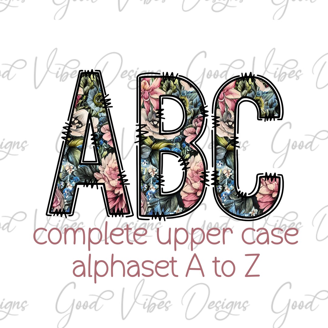 Pink Dahlia Floral Alphabet, Flower Design Alphabet, Unique Alphabet ...