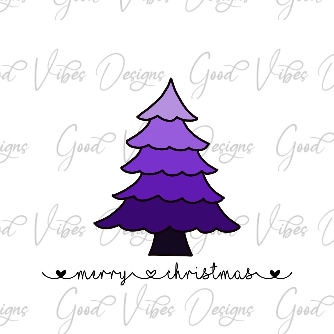 Merry Christmas Purple Ombre Tree PNG, Purple Christmas Shirt ...