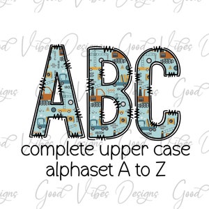 Construction Themed Alphabet, Construction Doodle, Construction Trucks ...