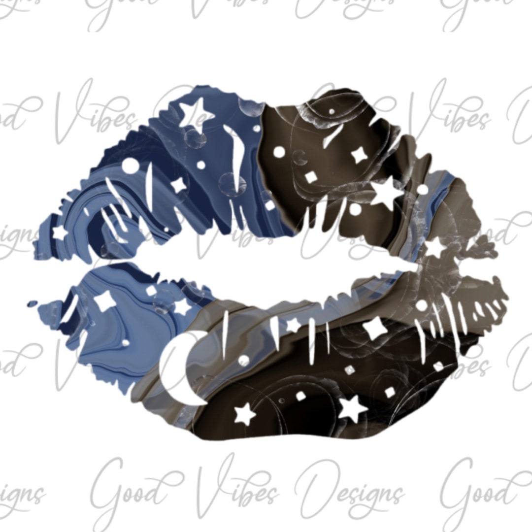 Blue Brown Abstract Lips, Lips Clipart, Abstract Lips Tshirt Design ...