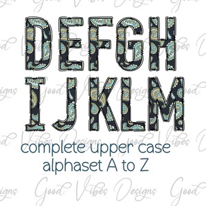 Abstract Paisley Alphabet, Vintage Retro Alphabet A-Z, Alphabet Set ...