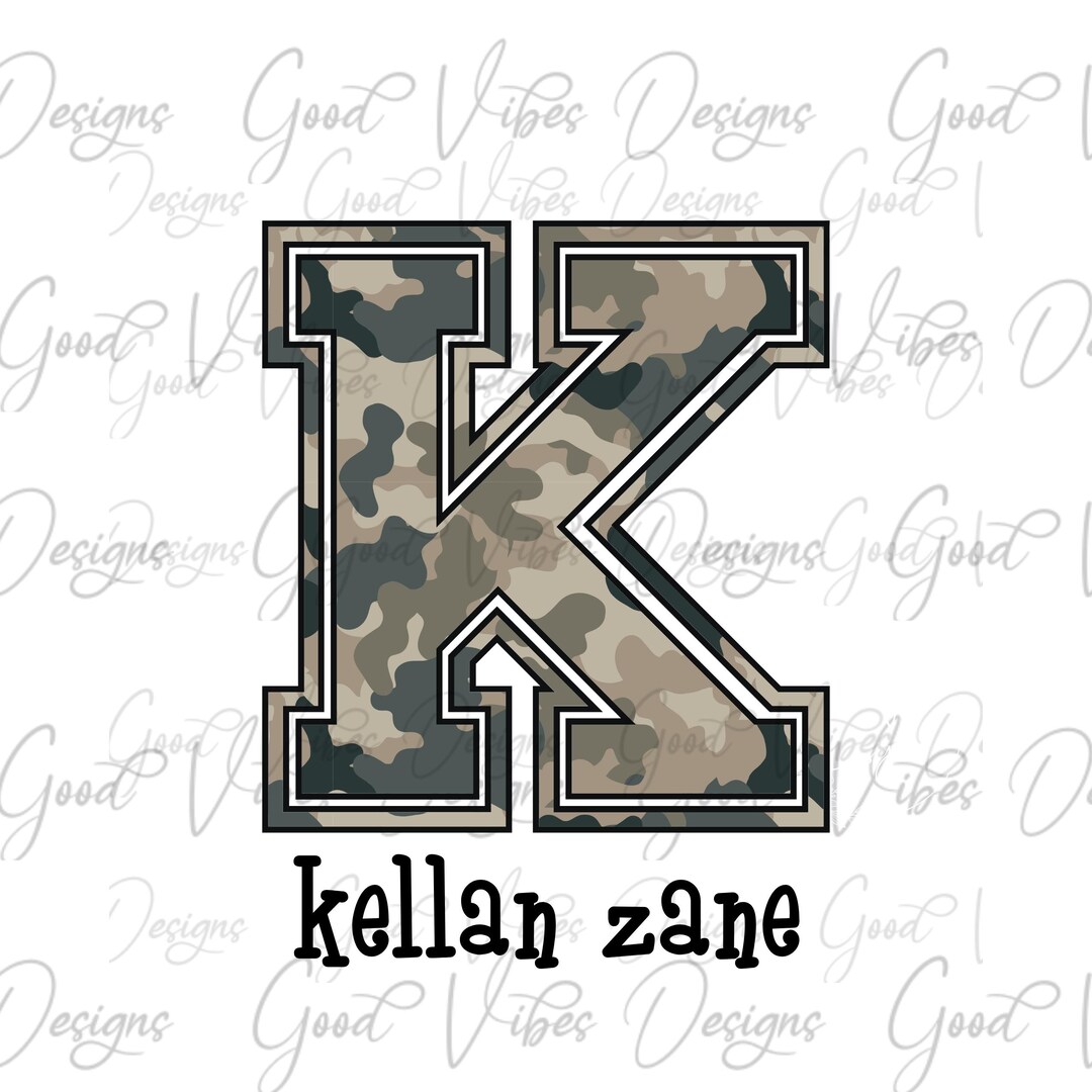 Custom Duck Camo Monogram PNG, Boy Camo Sublimation, Camo Letter Name ...