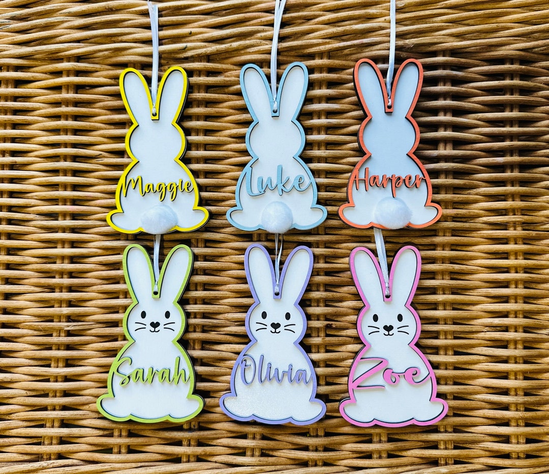 Personalized Easter Name Tags Custom Easter Tags Spring Name Tags ...