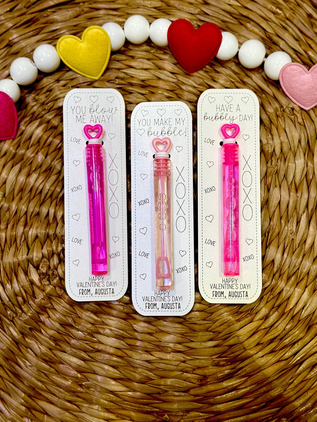 Personalized Valentine's Day Bubble Cards • Class Bubbles • Valentine ...