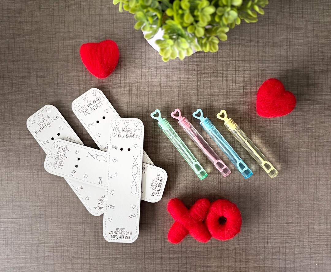 Personalized Valentine's Day Bubble Cards • Class Bubbles • Valentine ...