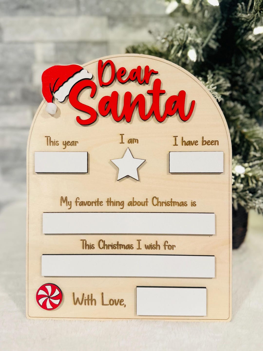 Dear Santa Board • Dear Santa Sign • Kids Christmas List Board • Kids ...