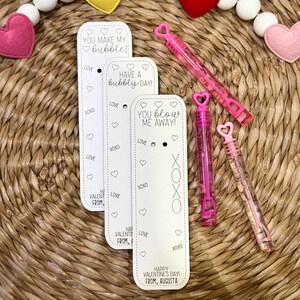 Personalized Valentine's Day Bubble Cards • Class Bubbles • Valentine ...