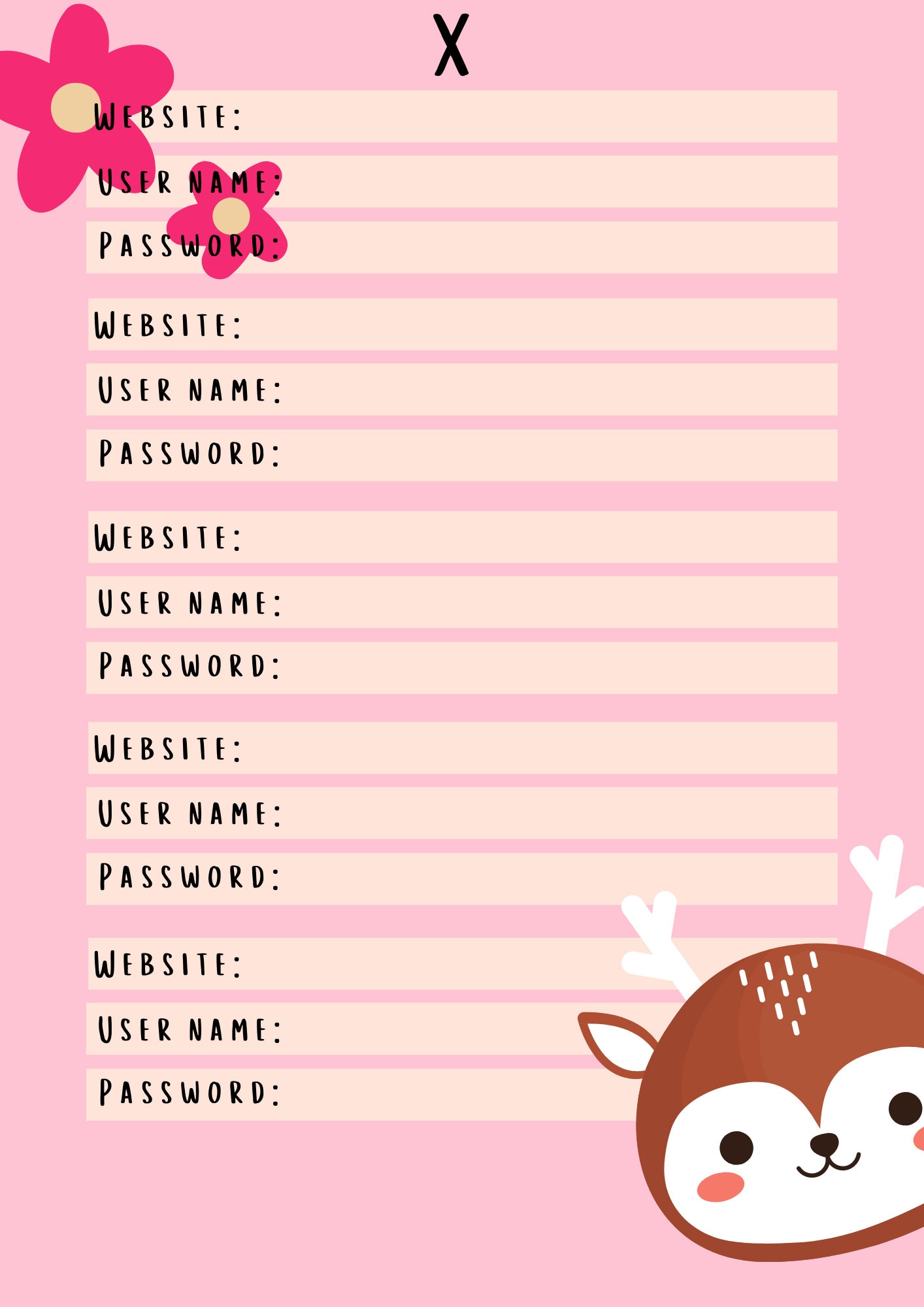 Cute Password log book A-Z Password Tracker Printable | Etsy