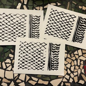 Palestinian Keffiyeh Print Handmade Block Print 5x7 Unframed - Etsy