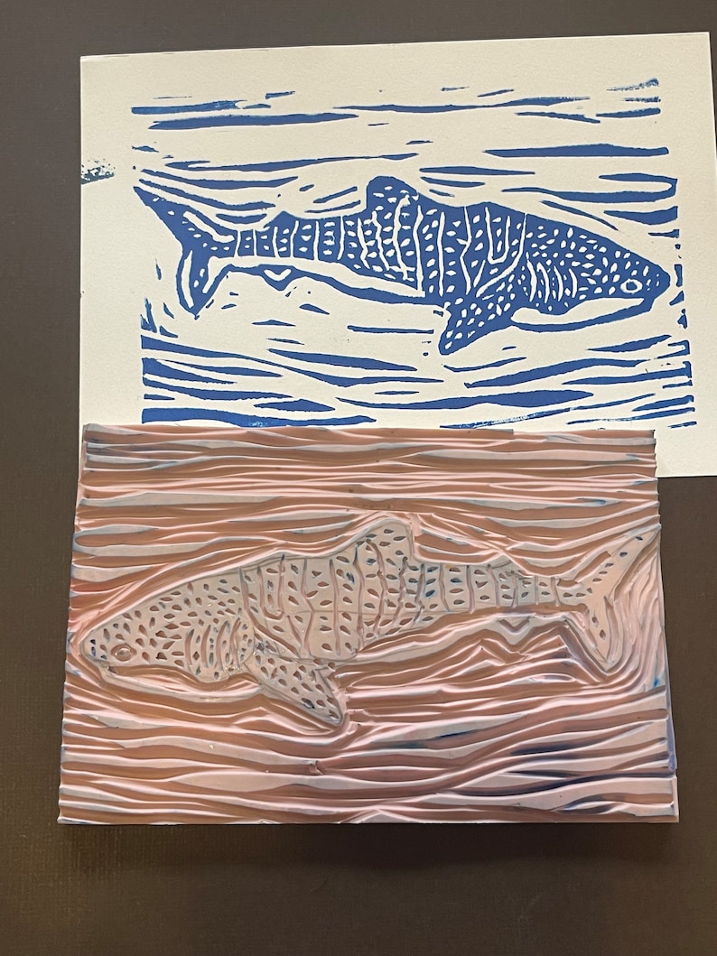 Whale Shark Print - 5x7 in Unframed Block Print - Etsy