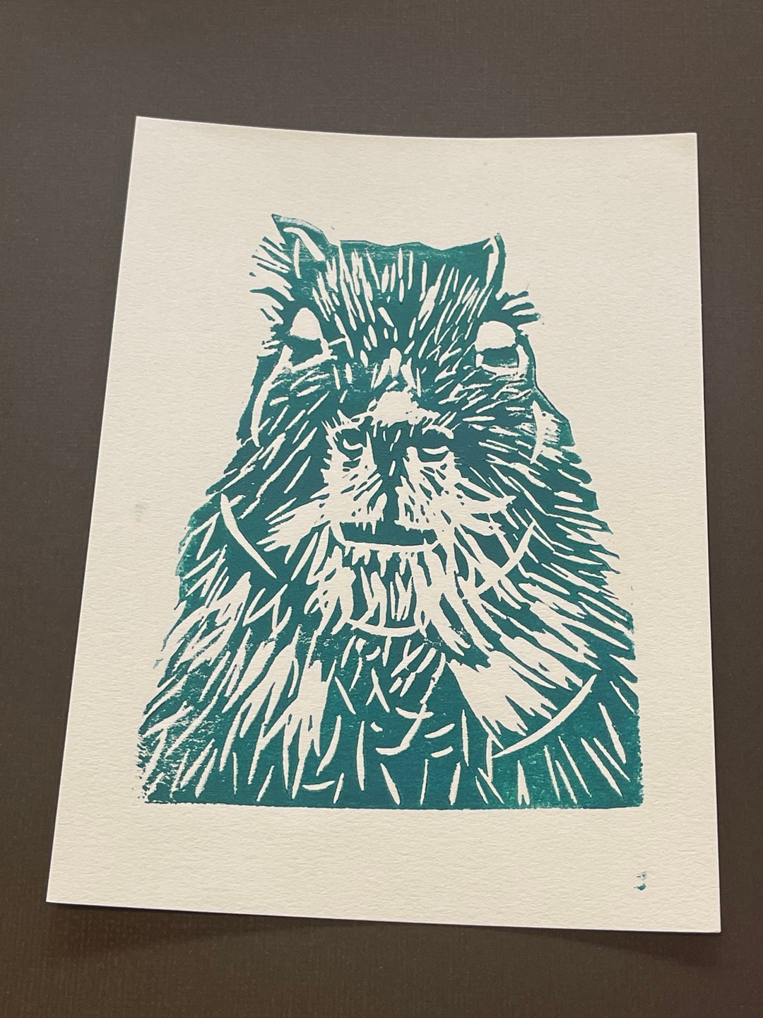 Capybara Print - 5x7 in Unframed Block Print - Etsy