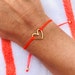 Heart Link - Adjustable String Bracelet - Made on Waxed Cord With ...