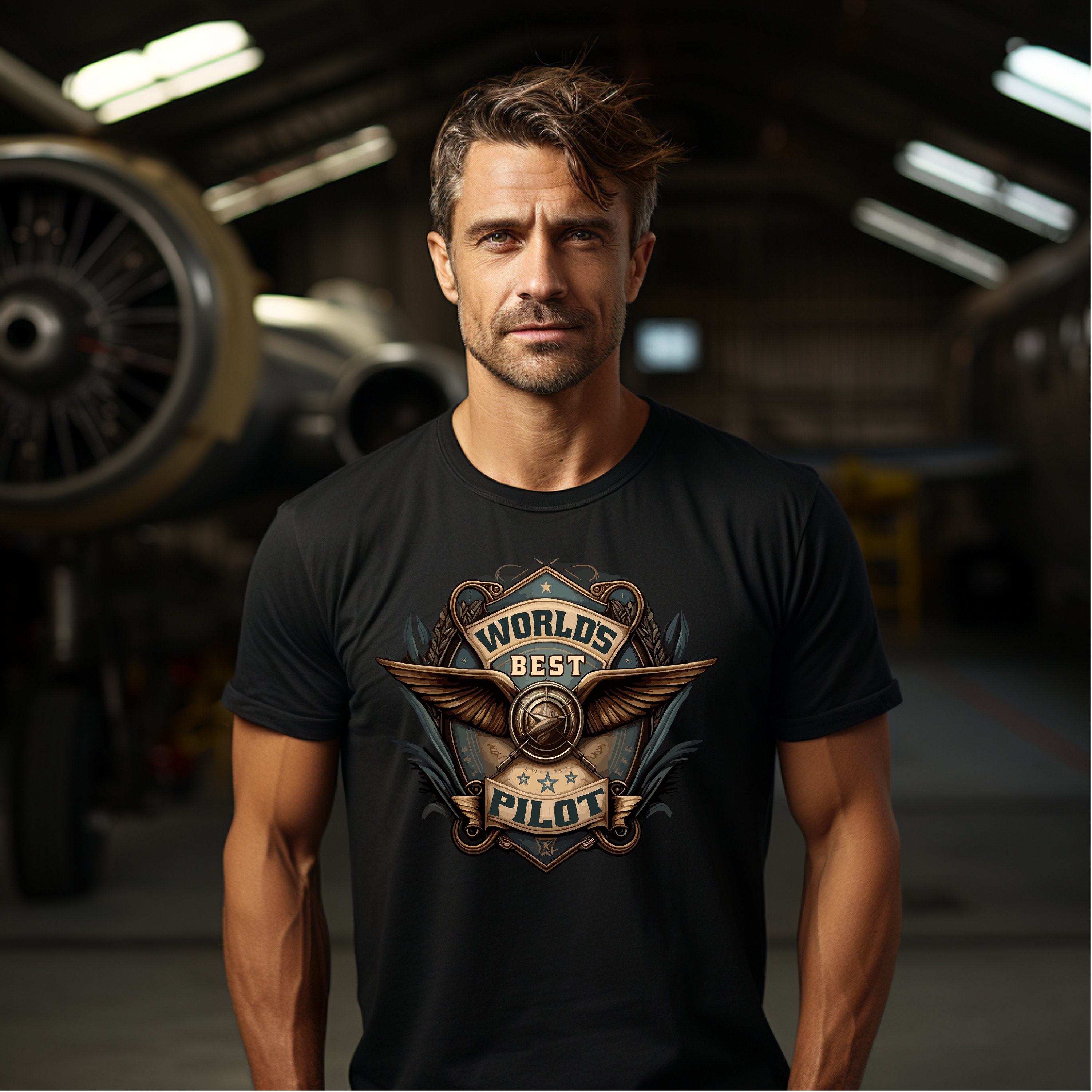 Pilot T-shirt, World's Best Pilot Tee, Aviation Gift, Men's Airplane ...