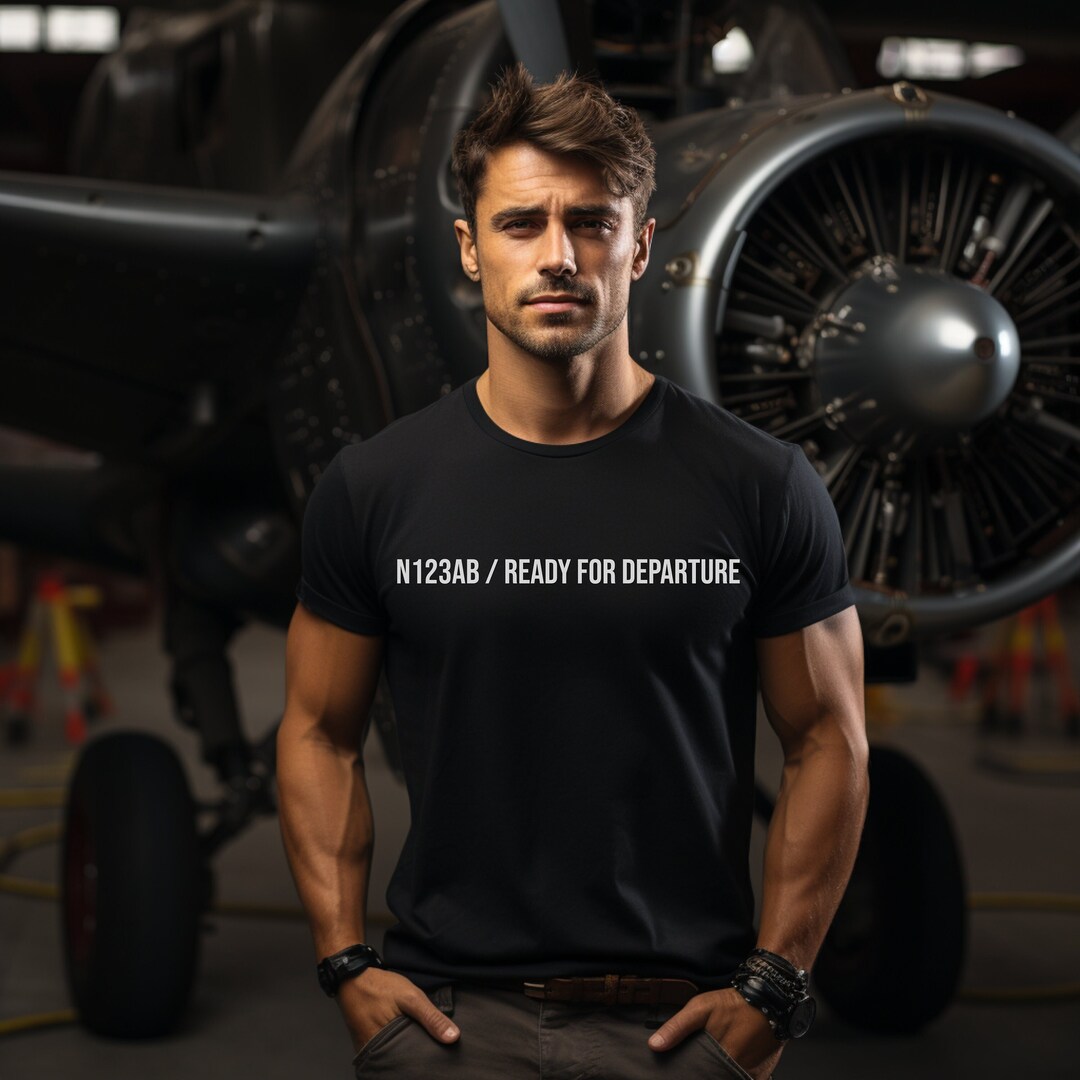 Custom Aircraft Tail Number T-shirt – Pilot Gift – "ready for Departure ...