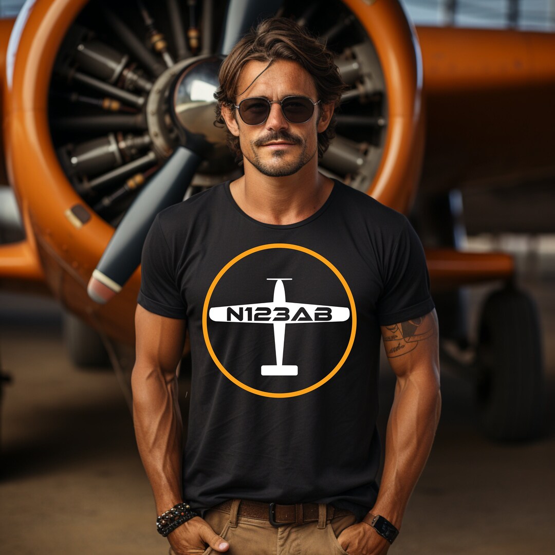 Customized Pilot T-shirt With Tail Number - Perfect Gift for Airplane ...