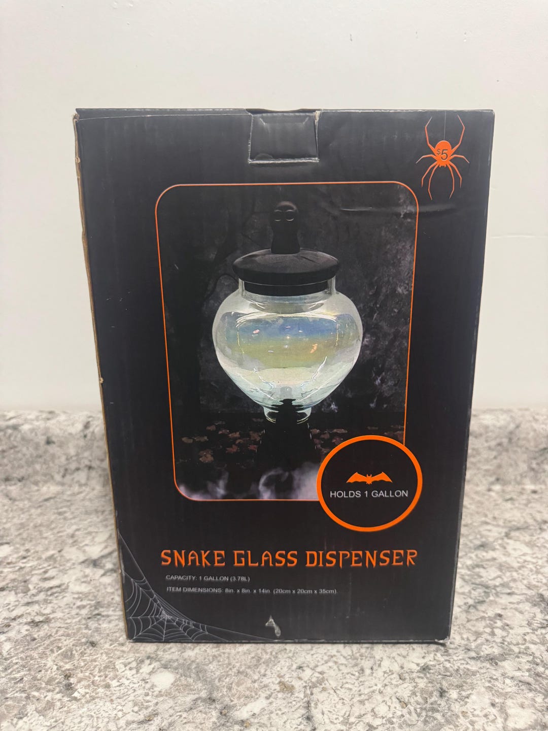 Halloween Snake Glass Beverage Dispenser – 1 Gallon Skull Lid – Spooky ...