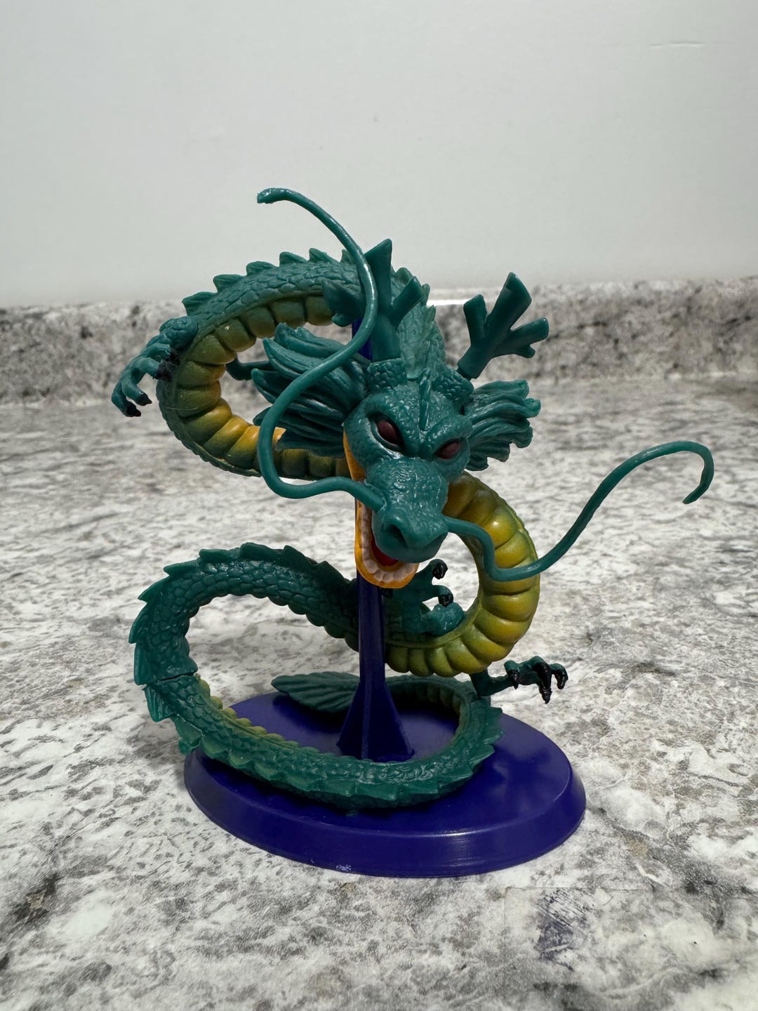 Shenron Style Coiled Dragon Figure on Purple Base – Green & Yellow 4.5 ...