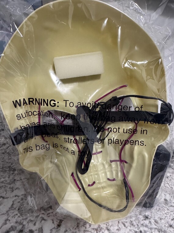 Light Up X Skeleton Mask Halloween LED Glow Scary Cos… - Gem