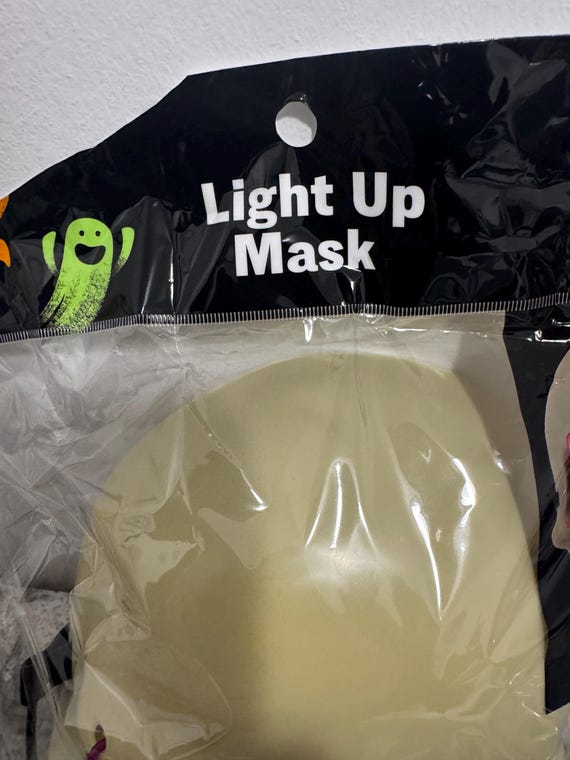 Light Up X Skeleton Mask Halloween LED Glow Scary Cos… - Gem