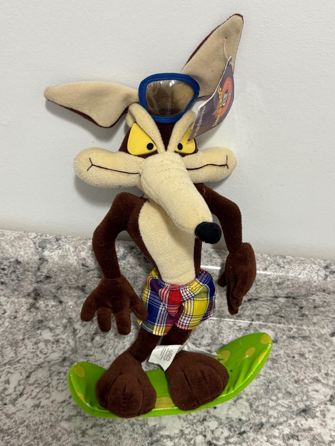 Nanco Looney Tunes Wile E. Coyote Surfer Plush 14” Stuffed Animal 2003 ...