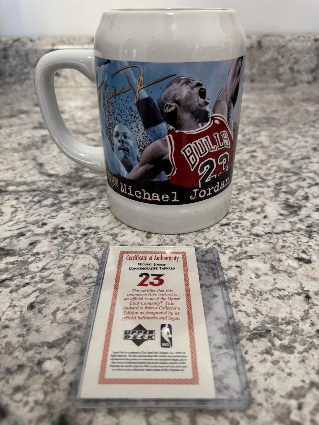 Vintage Michael Jordan Upper Deck Commemorative Tankard 23 Mug Chicago ...