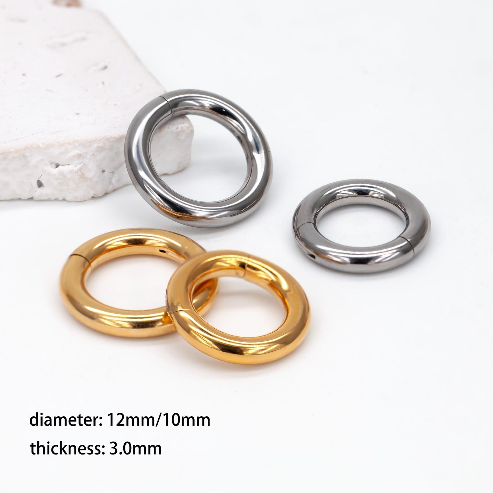 4g/6g/8g/10g/12g Implant Grade Titanium Large Gauge Segment Clicker ...