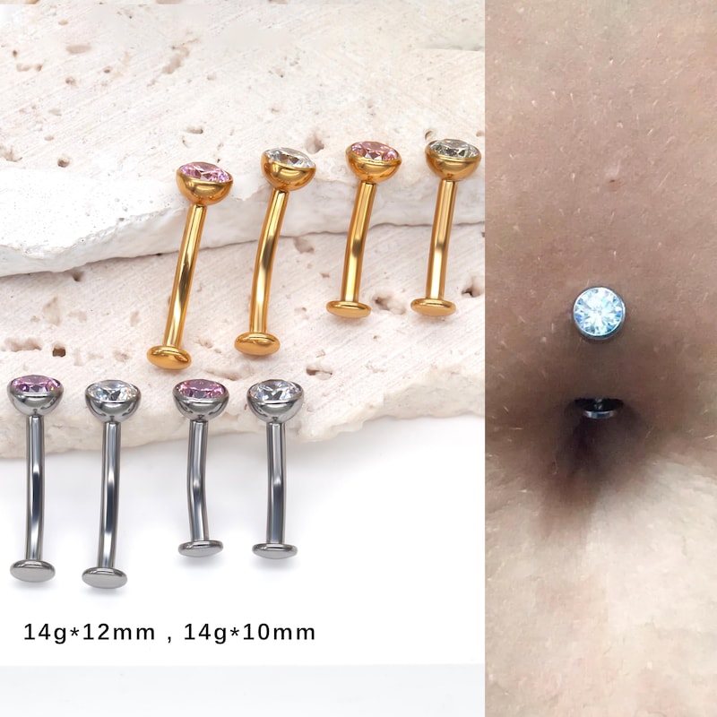 Flat Gold Belly Piercing - Etsy UK