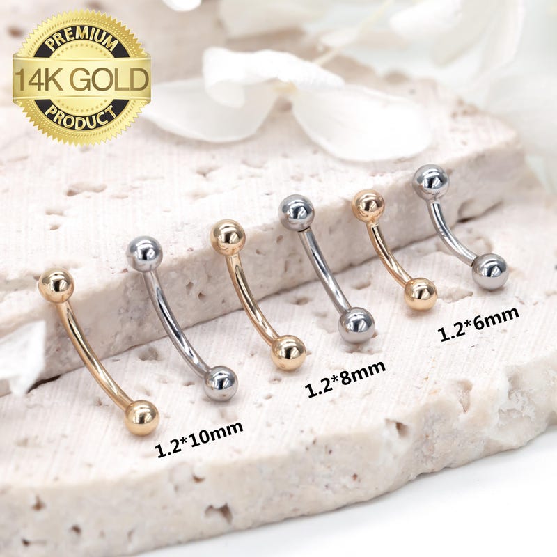 Gold Stud Earrings Curved - Etsy