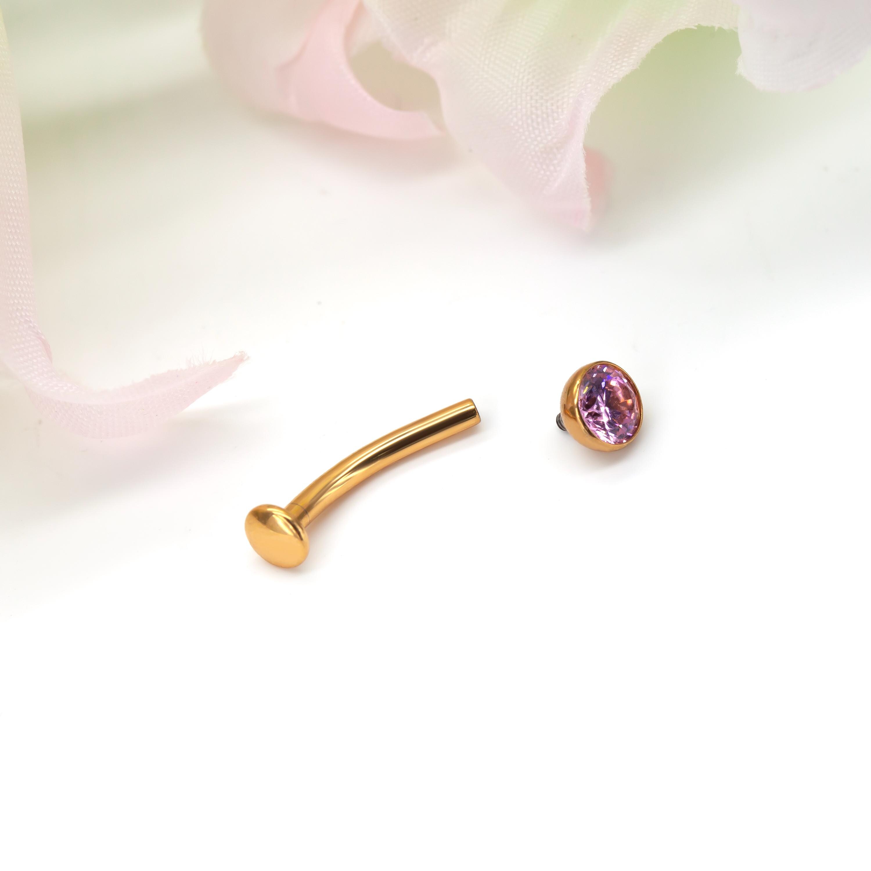 Titanium Floating Belly Button Ring Internally Threading 14G Flat ...