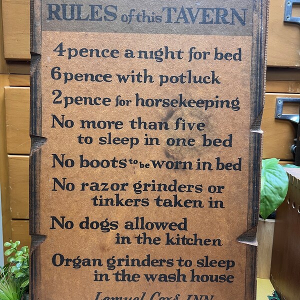 Colonial Tavern Sign - Etsy