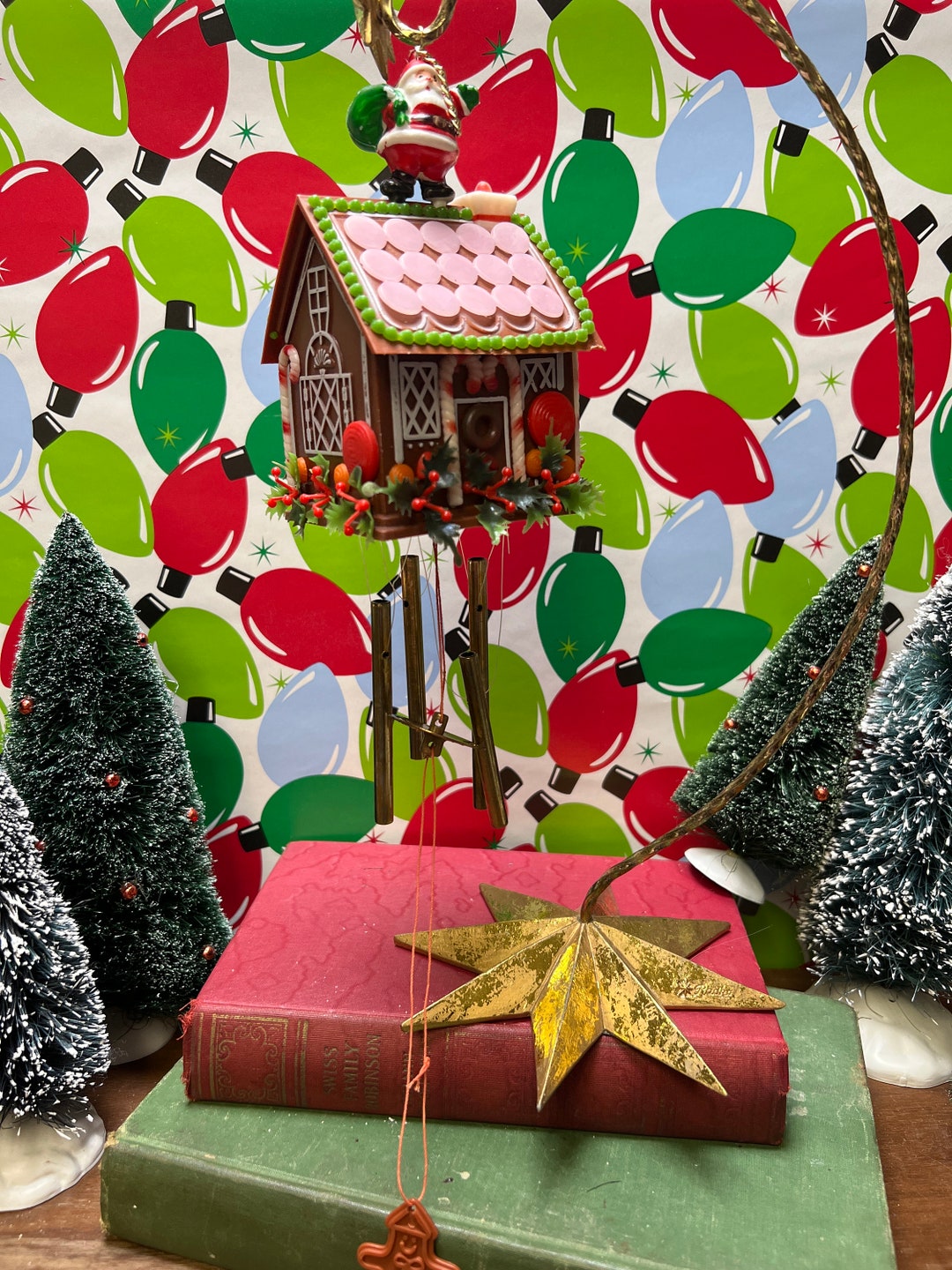 Vintage Plastic Gingerbread House Christmas Wind Chime. - Etsy