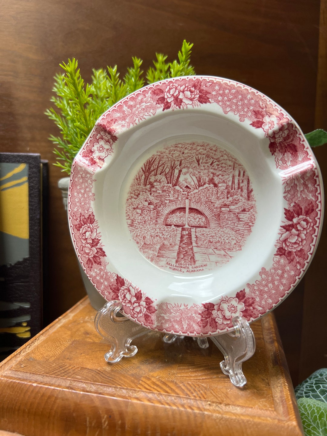 Vintage Old English Staffordshire Ware Red Transfer Ware Bellingrath ...