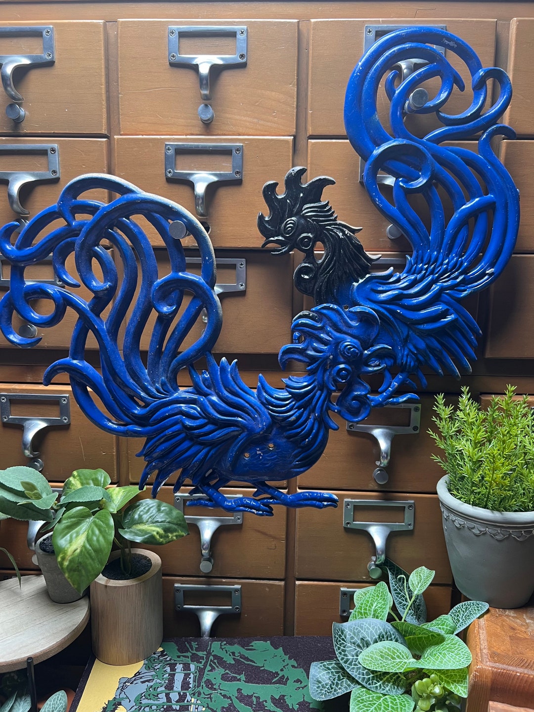 Vintage Vermay Metal Chicken Wall Decor, Set of 2. - Etsy