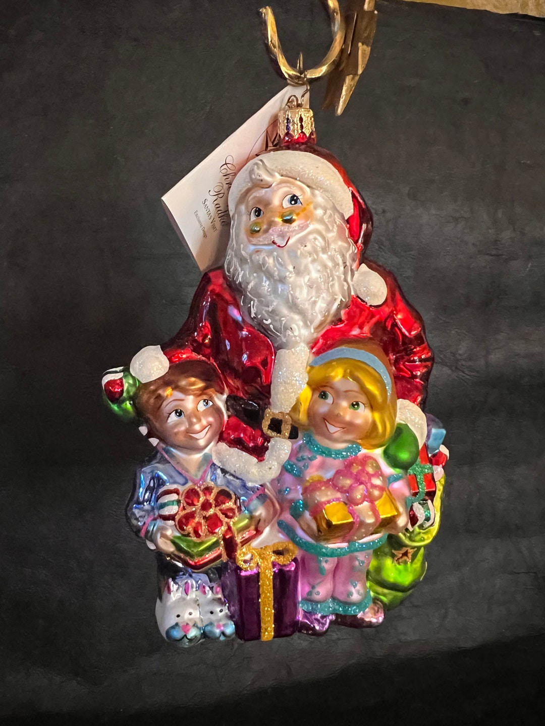 Christopher Radko “ Santa’s Visit” Blown Glass Santa Ornament, 03-fed ...