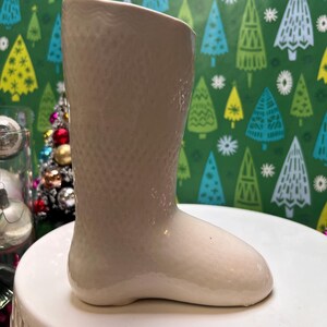 Vintage Lefton Candy Cane Kids Ceramic Christmas Boot Planter - Etsy