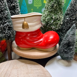 Vintage Ceramic Santa Boot Figurine. - Etsy