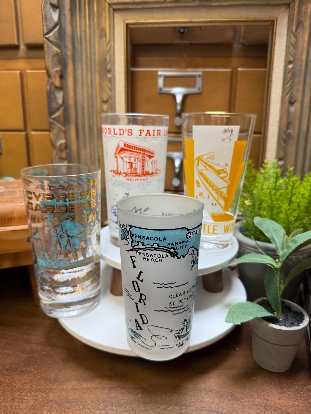 Vintage Souvenir Glasses, Worlds Fair, Florida, Lot of 4 - Etsy