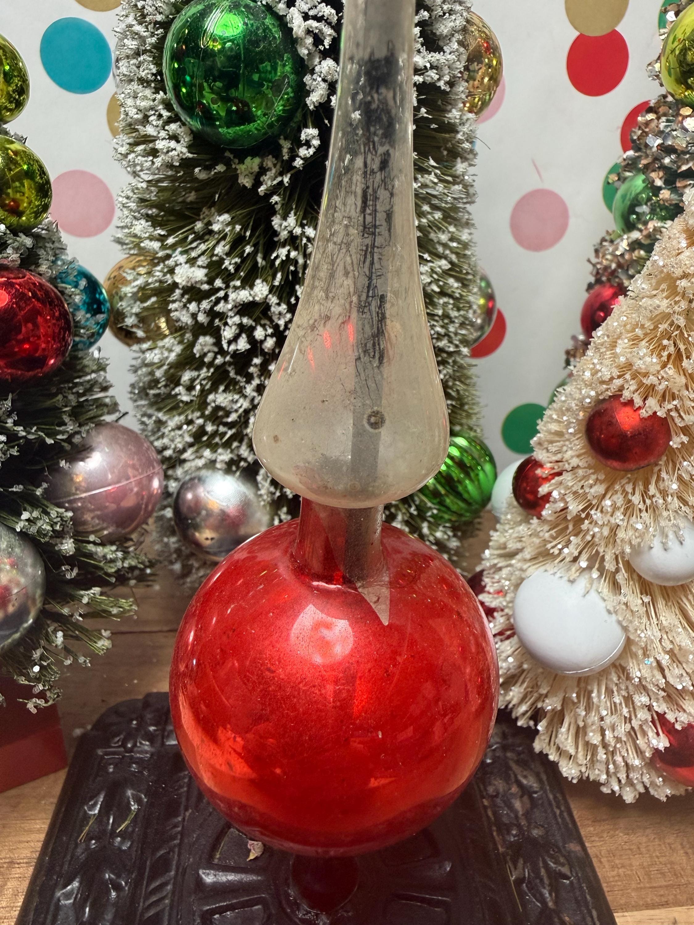 Vintage Blown Glass Christmas Tree Topper, Red - Etsy