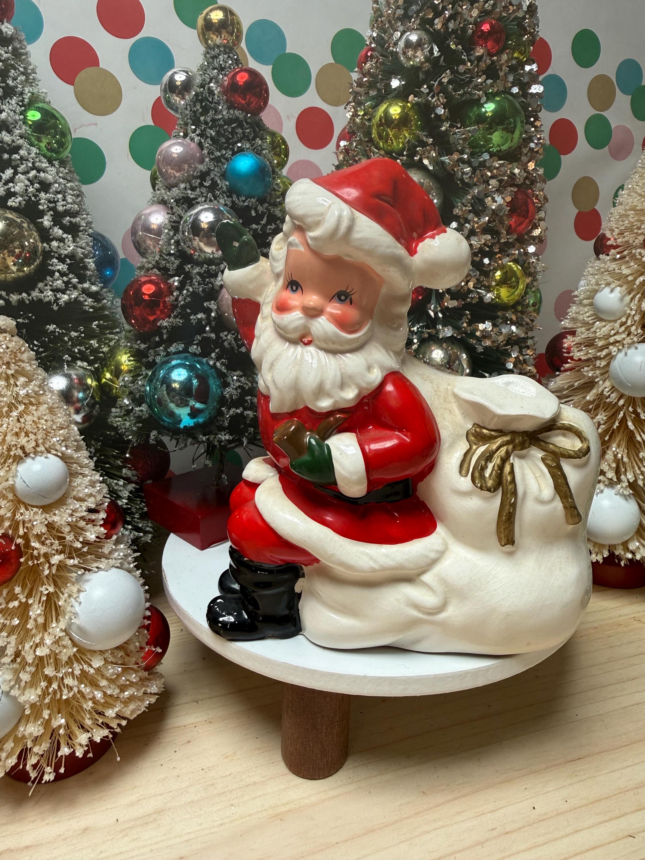 Vintage Relpo Christmas Ceramic Planter, Santa With Bag of Toys - Etsy