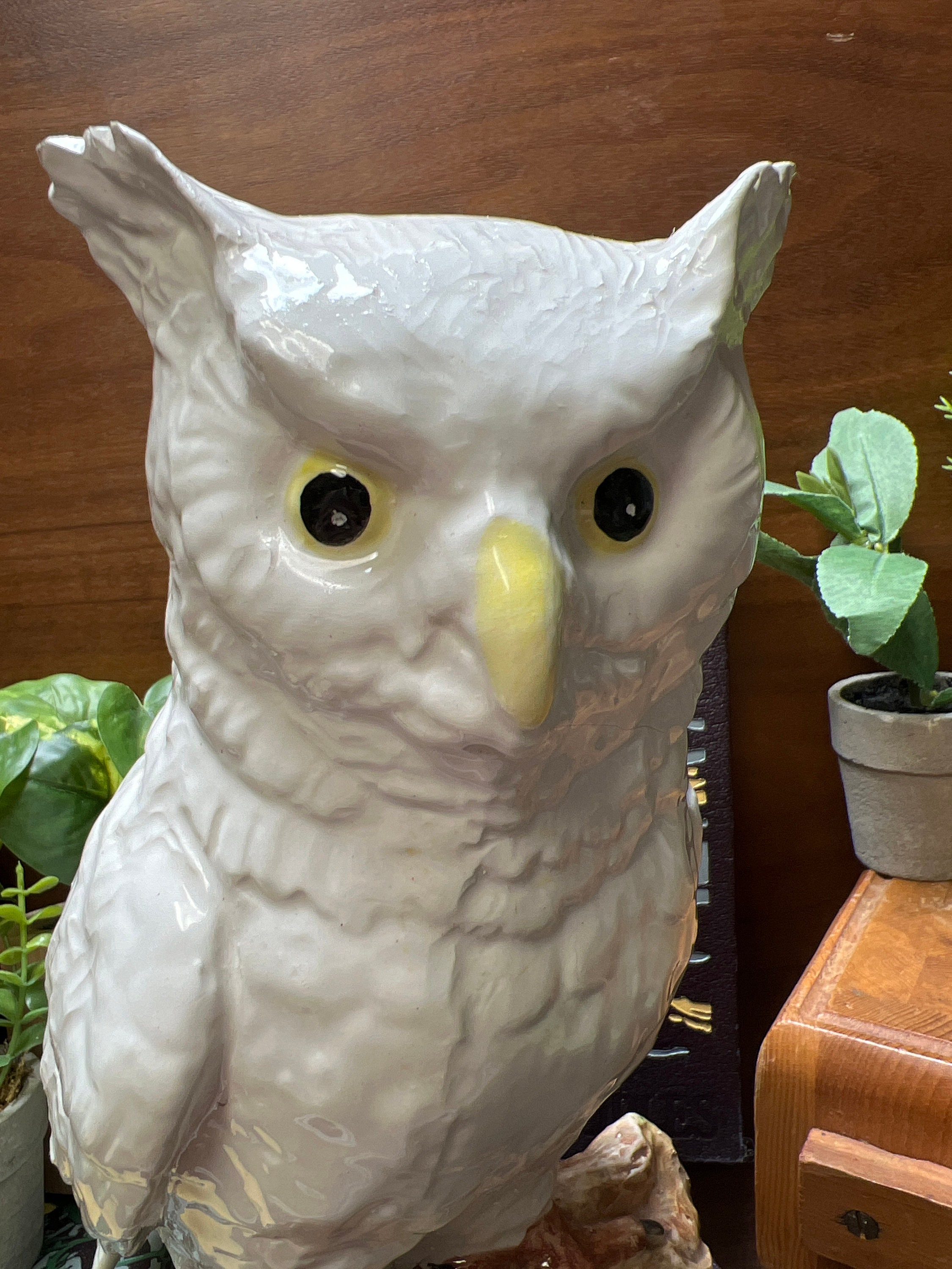 Vintage Italian Pottery White Owl Figurine Statue - Etsy