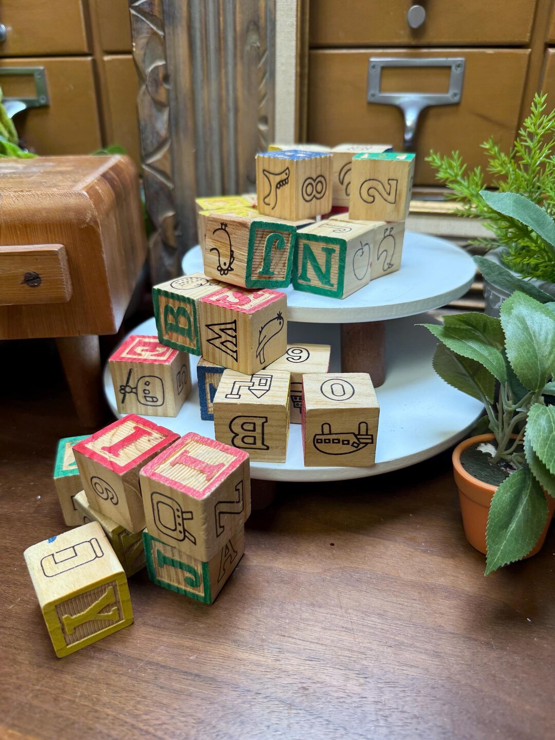 Vintage Wooden Alphabet Play Blocks, Lot of 26 - Etsy