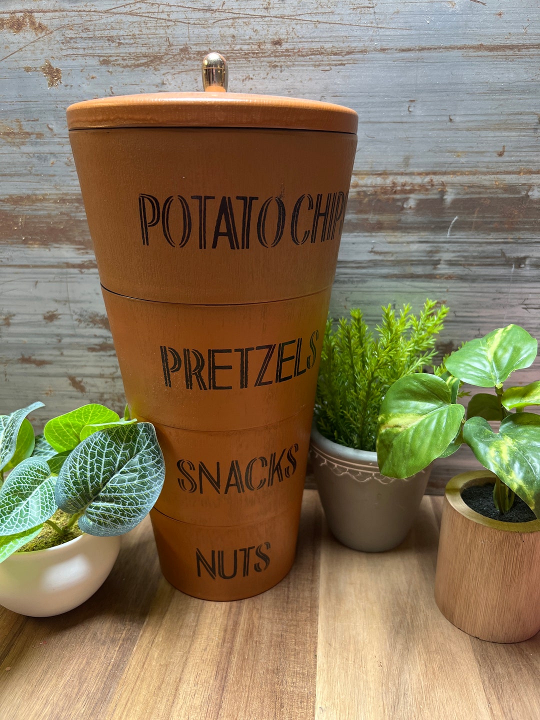 Vintage Enesco Plastic Stacking Snack Caddy With Lid - Etsy