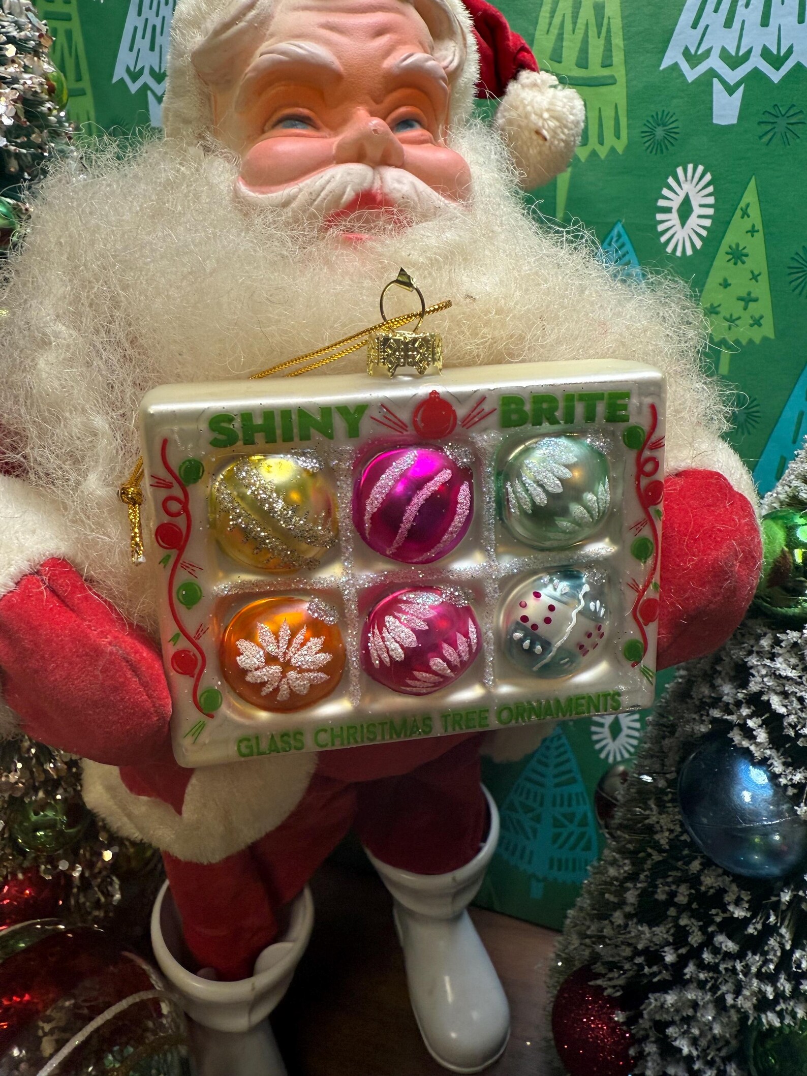 Vintage Inspired Box of Shiny Brite Christmas Ornaments, Blown Glass ...
