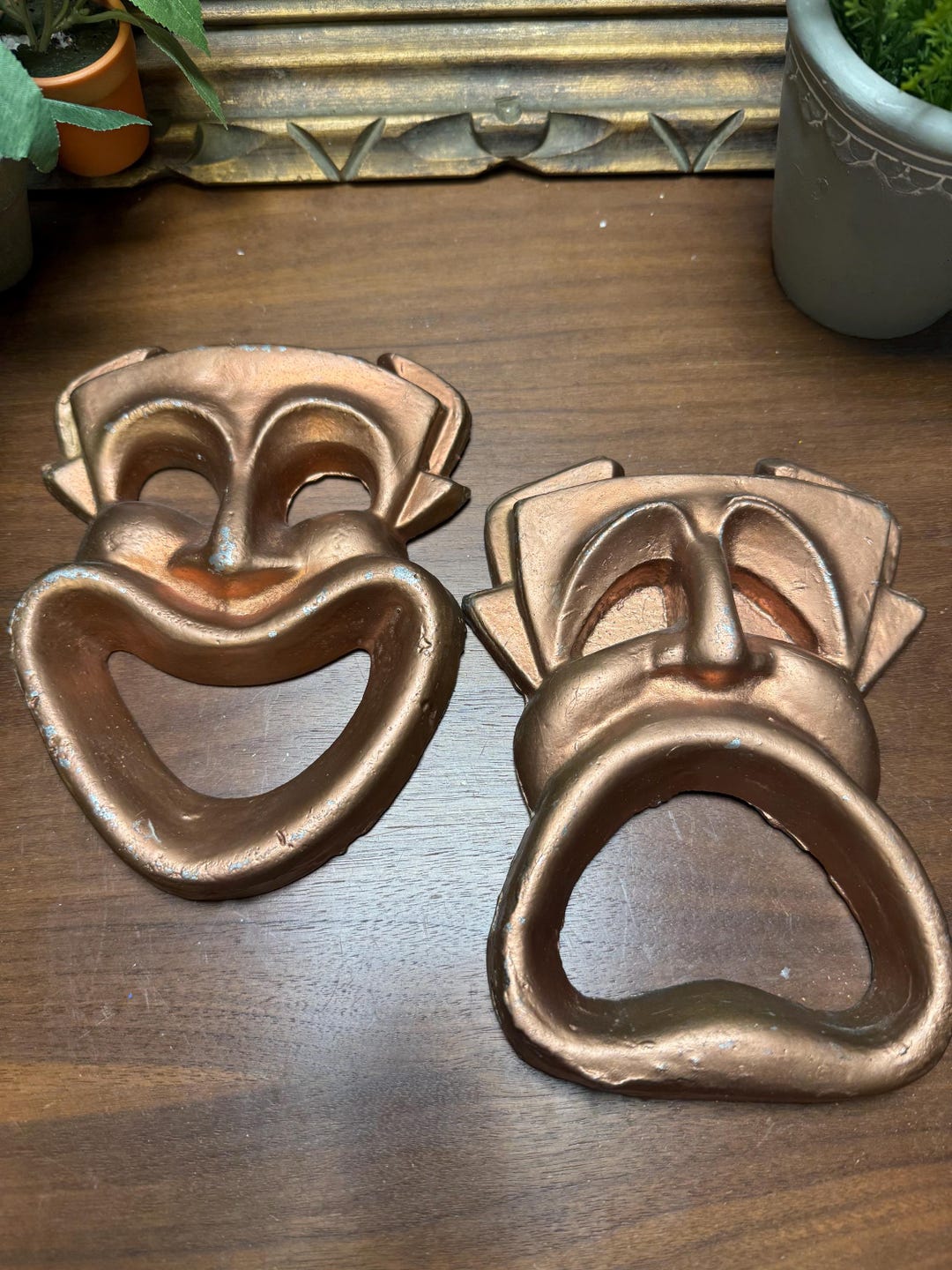 Vintage Cast Aluminum Comedy and Tragedy Theater Masks. - Etsy