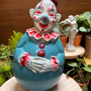 Vintage Plastic Wobble Roll Poly Clown Toy With Chimes - Etsy