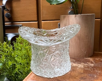 Vintage Top Hat Trinket Container and Cut Glass Mug - Etsy