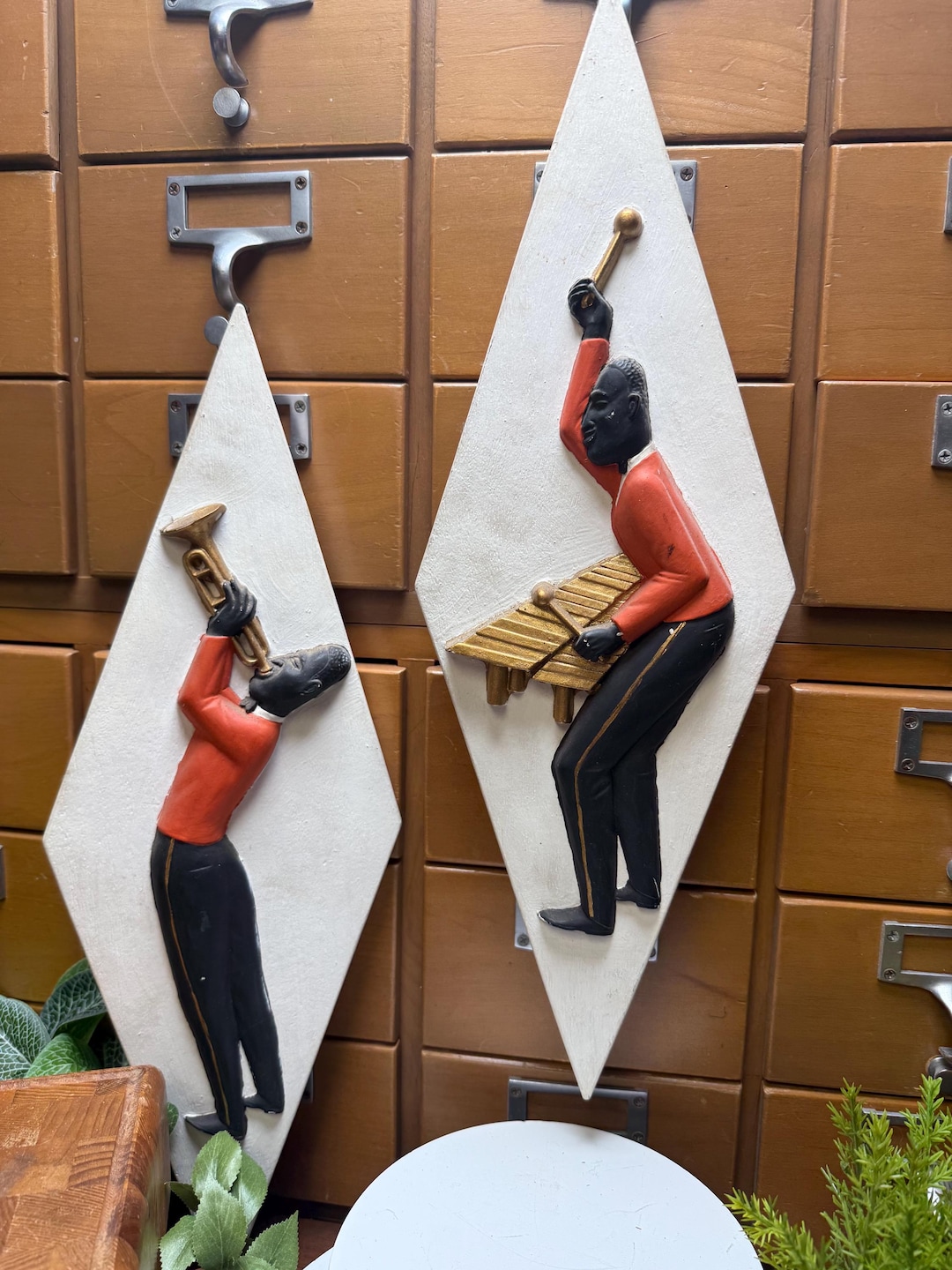 Vintage African American Jazz Musician Mid Century Chalkware Diamond ...