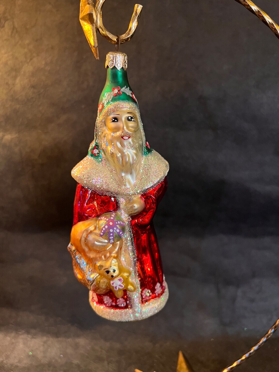 Vintage Christopher Radko Blown Glass Santa Ornament. - Etsy